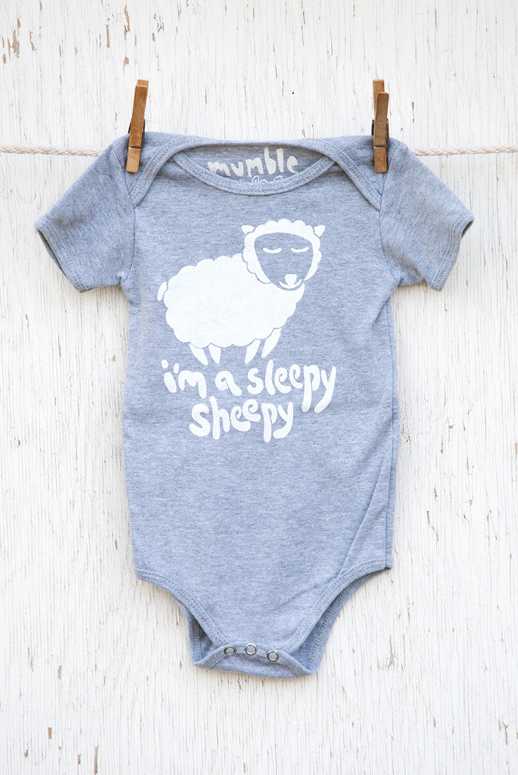 Sleepy Sheepy - Grey Infant Onesie – Mumble Tease